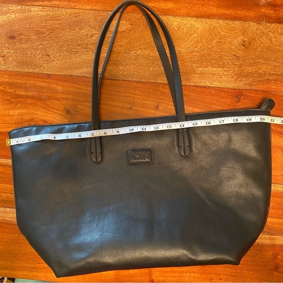 Bags | Bcbg Purse Tote With Black Leather | Poshmark